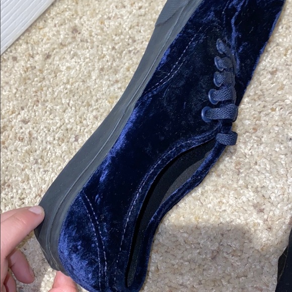 Vans | Shoes | Size Blue Velvet Authentic Vans | Poshmark